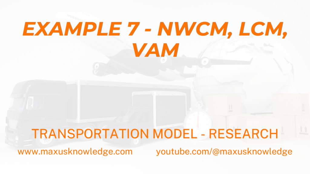 Transportation model: Important concepts, examples and types